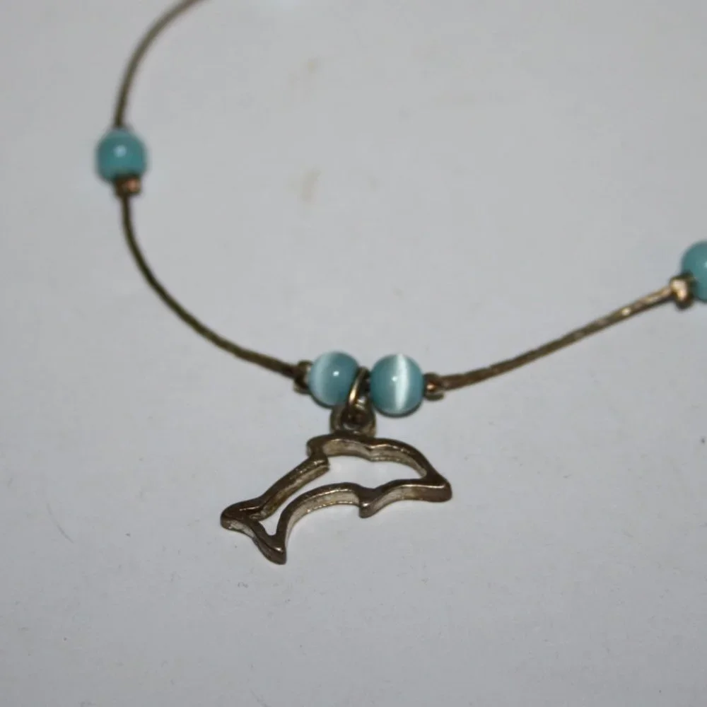 Vintagejelyfish | Jewelry | Beautiful Silver And Blue Cats Eye Dolphin ...